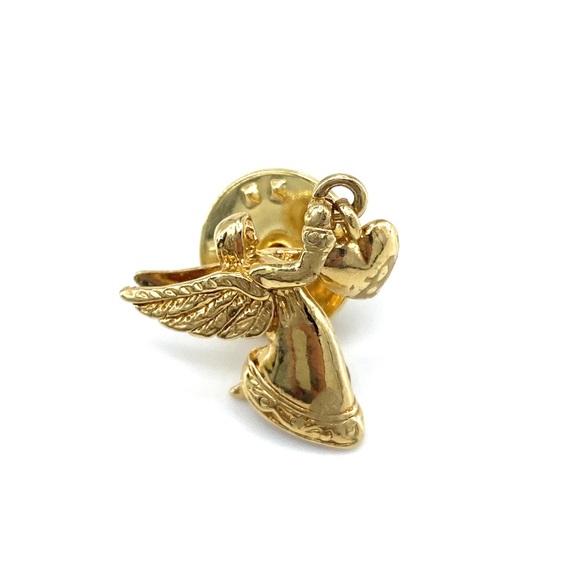 Vintage | Jewelry | Vintage Angel With Heart Gold Over Sterling Silver ...
